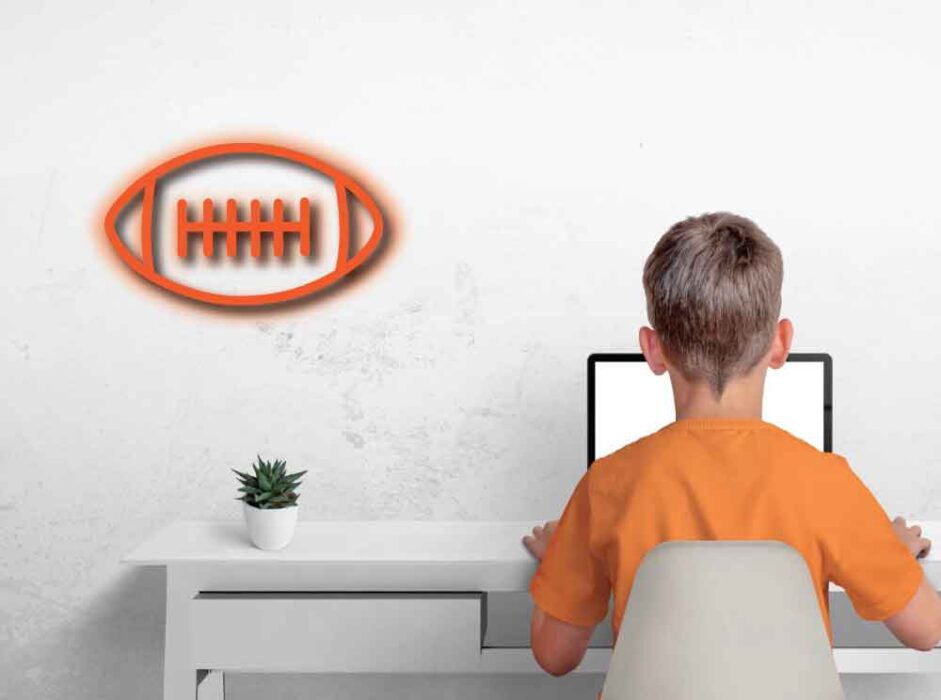 Rugby Ball - Electric Guitar LED Neon perfect gift for any music lover.